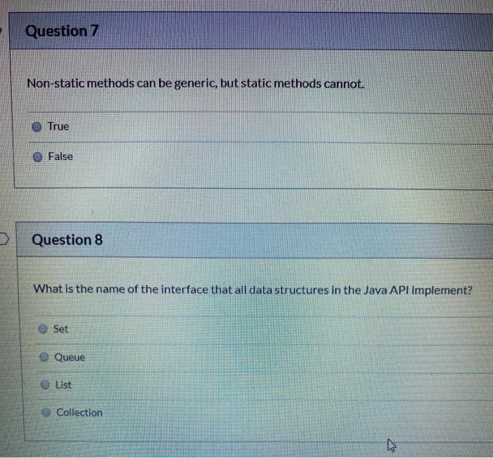 Solved Question 7 Non-static methods can be generic, but | Chegg.com