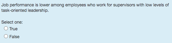 Solved Job performance is lower among employees who work for | Chegg.com