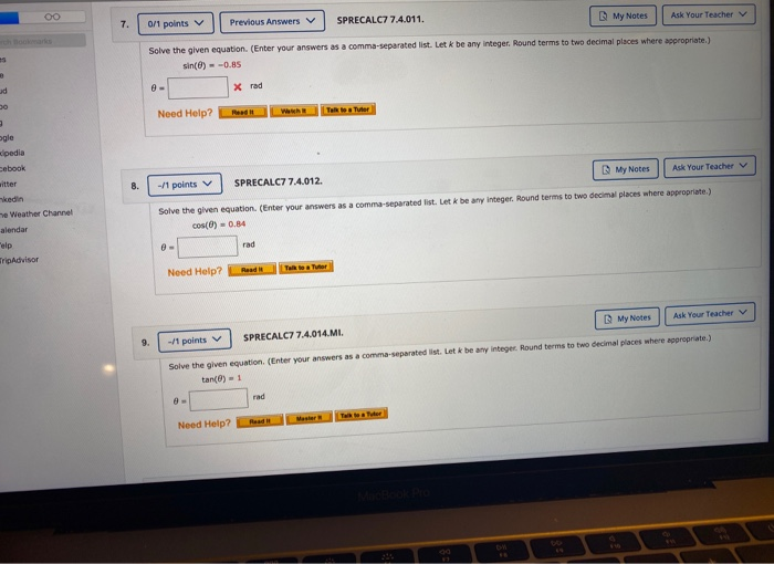 Solved Ask Your Teacher propriate 0/1 points || Previous | Chegg.com