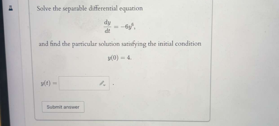 Solved I Solve the separable differential | Chegg.com