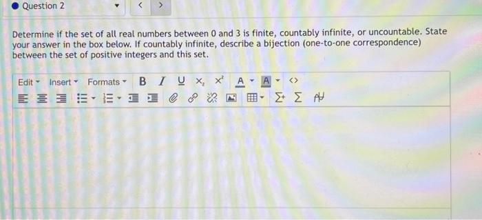 Solved Determine if the set of all real numbers between 0 | Chegg.com