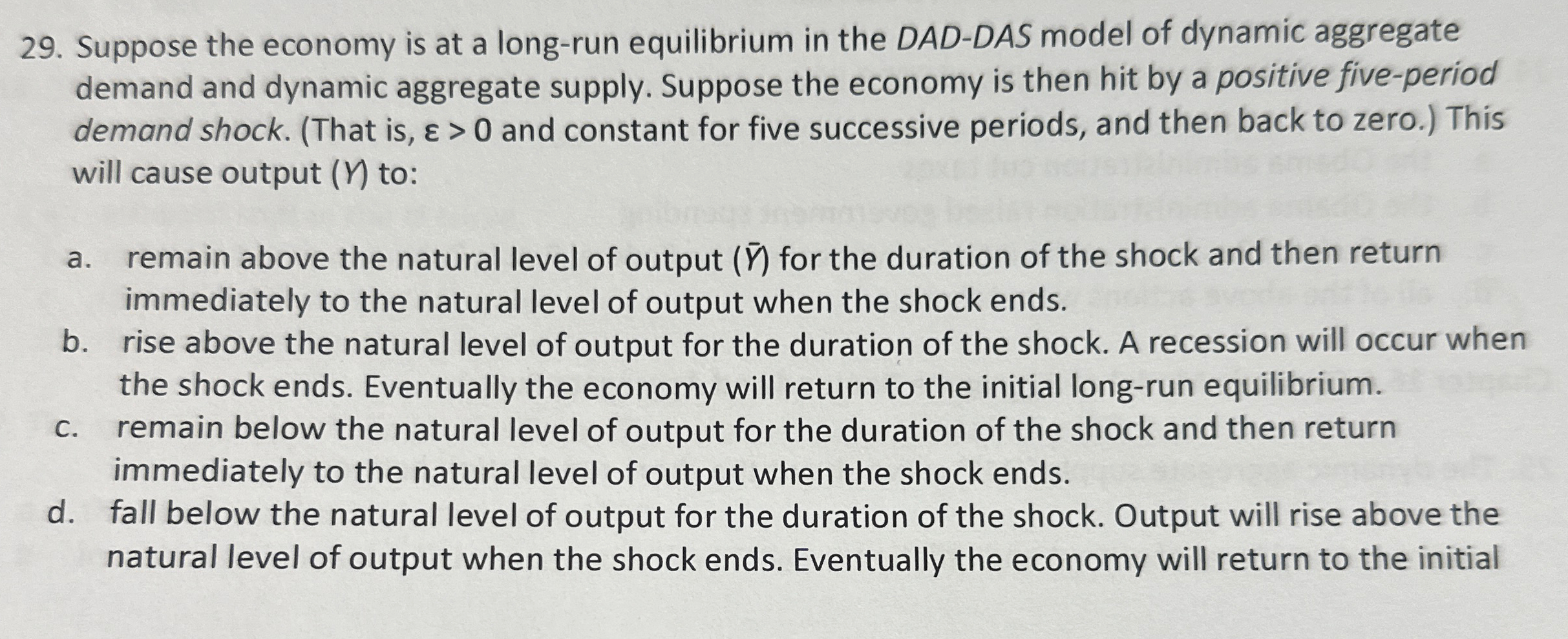 Solved Suppose the economy is at a long-run equilibrium in | Chegg.com