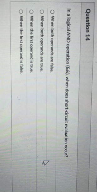 Solved Question 14In a logical AND operation (Question 14In | Chegg.com