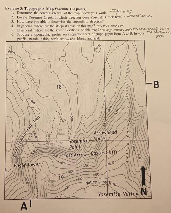 Solved Exercise 3: Topographic Map Yosemite (12 points) 1. | Chegg.com