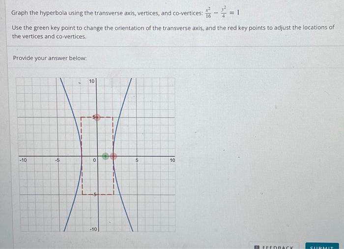 Solved Graph the hyperbola using the transverse axis, | Chegg.com