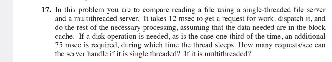 Solved In this problem you are to compare reading a file | Chegg.com