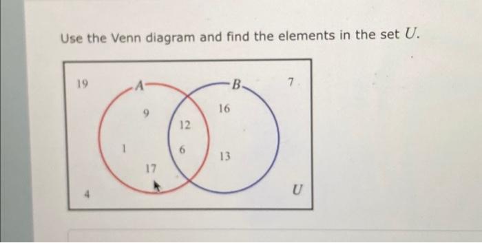 Solved Use the Venn diagram and find the elements in the set | Chegg.com