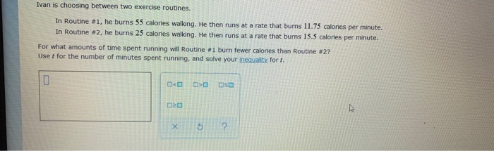 Solved Ivan is choosing between two exercise routines. In | Chegg.com