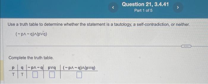Solved Use a truth table to determine whether the statement | Chegg.com