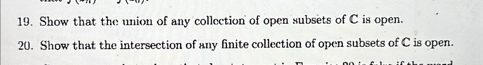 Solved Show that the union of any collection of open subsets | Chegg.com