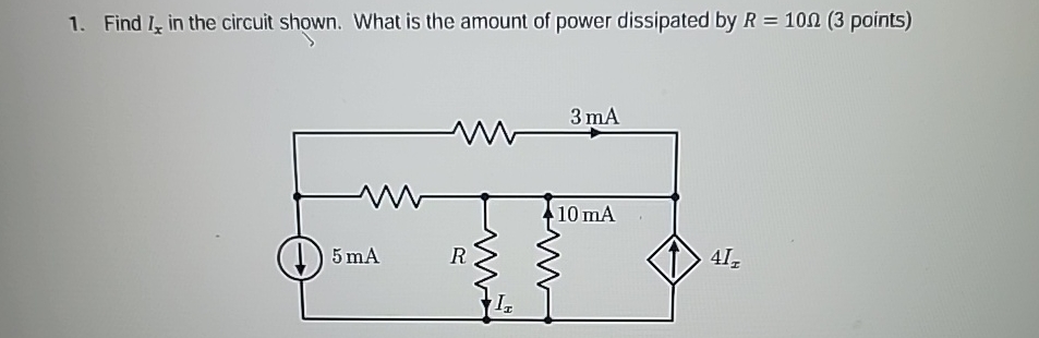 Solved Find Ix ﻿in the circuit shown. What is the amount of | Chegg.com