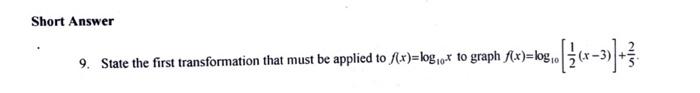 Solved hort Answer 9. State the first transformation that | Chegg.com