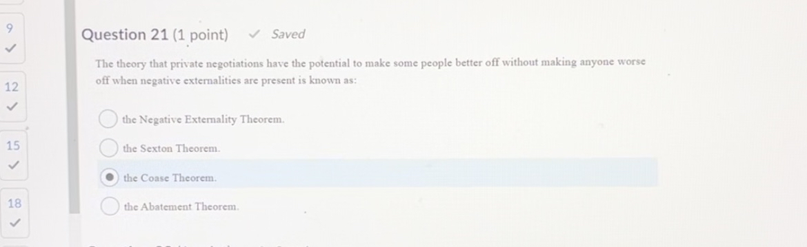 Solved Question 21 (1 ﻿point) ﻿SavedThe theory that private | Chegg.com