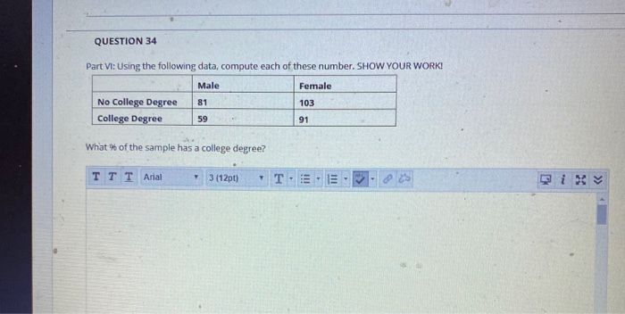 Solved Question 34 Part Vi Using The Following Data 