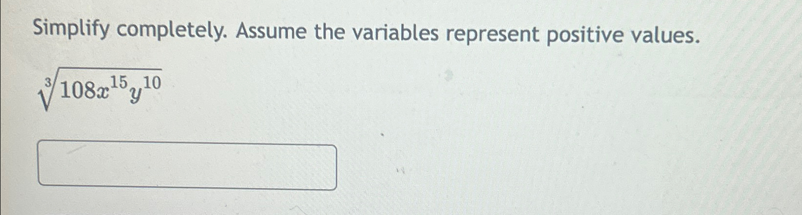 Solved Simplify completely. Assume the variables represent | Chegg.com