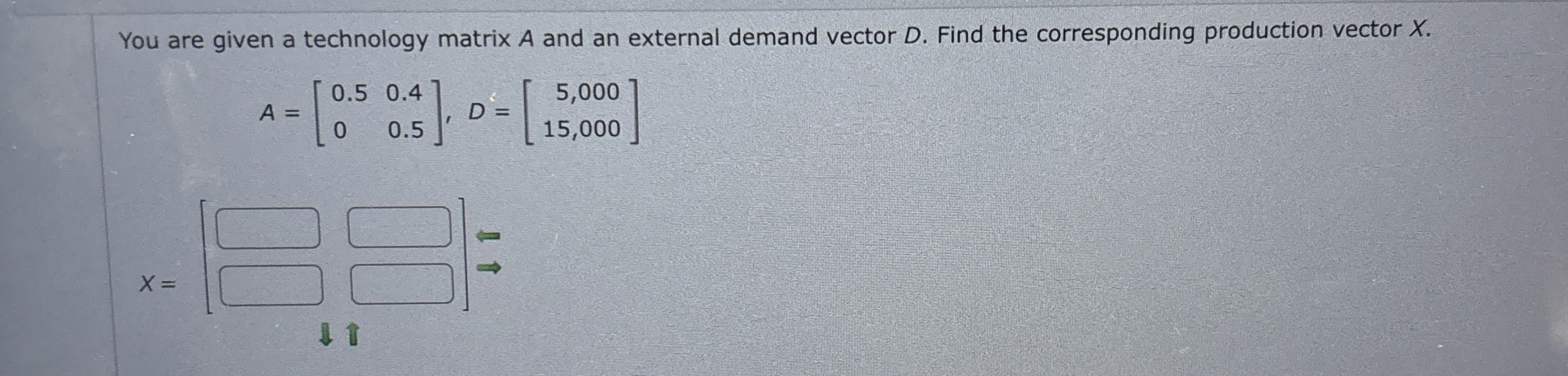 Solved You are given a technology matrix A and an external | Chegg.com