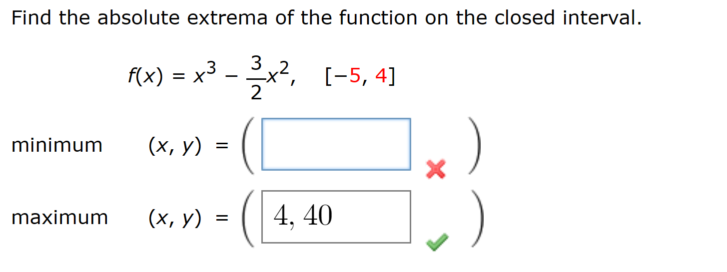 Solved Find the absolute extrema of the function on the | Chegg.com