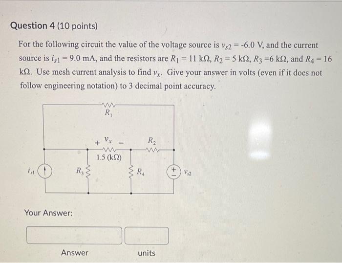Solved For the following general circuit, the node voltages | Chegg.com