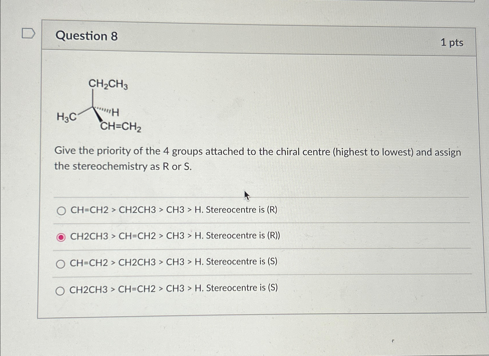 Solved Question 81ptsGive the priority of the 4 ﻿groups | Chegg.com