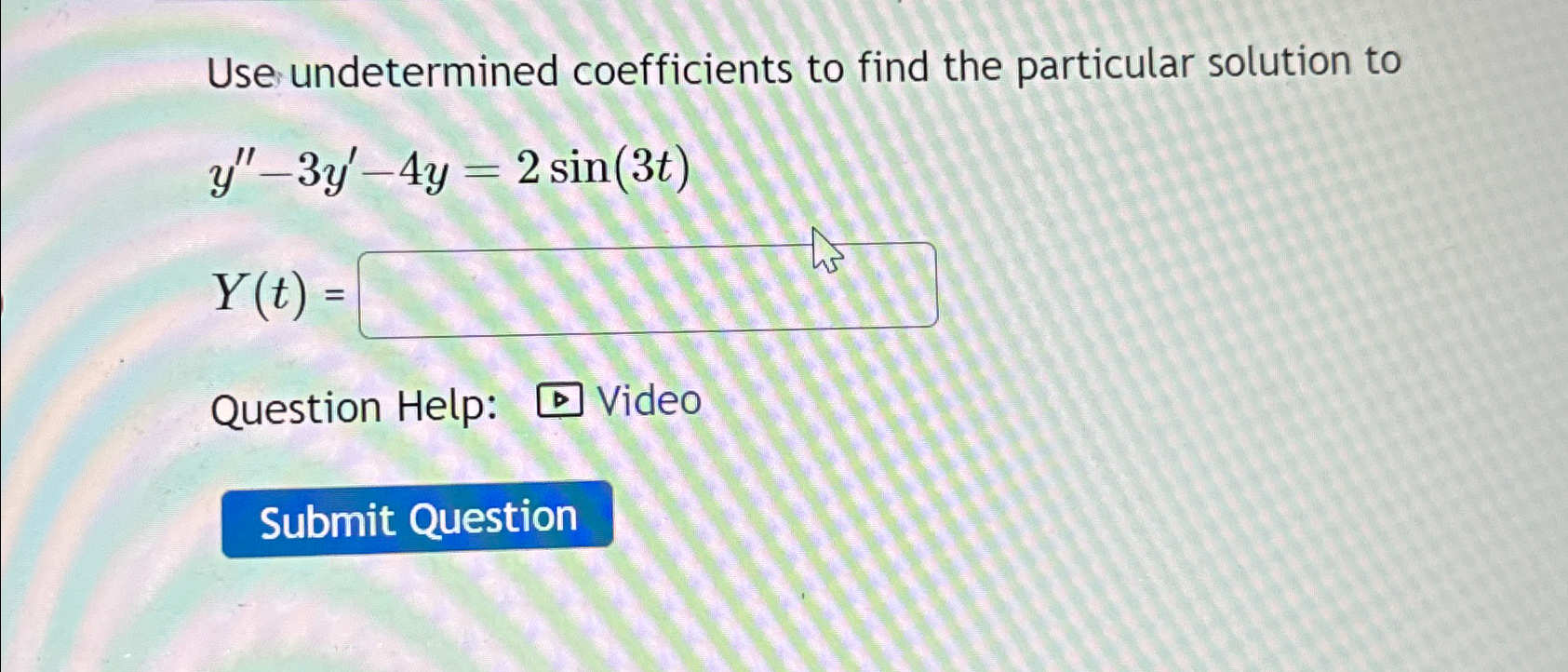 Solved Use undetermined coefficients to find the particular | Chegg.com