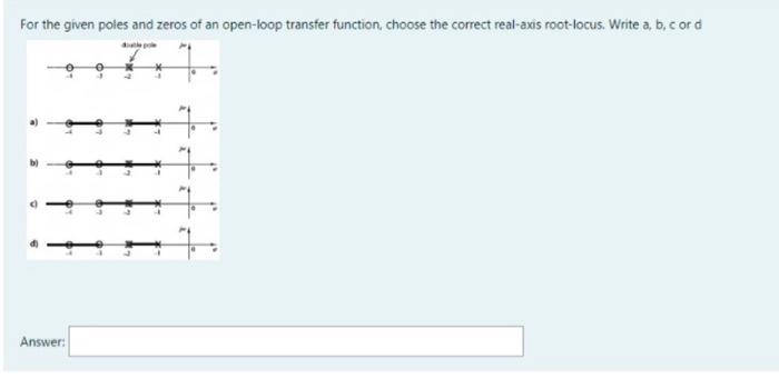 Solved For the given poles and zeros of an open-loop | Chegg.com