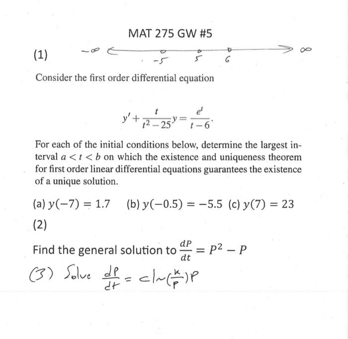 Consider the first order differential equation | Chegg.com