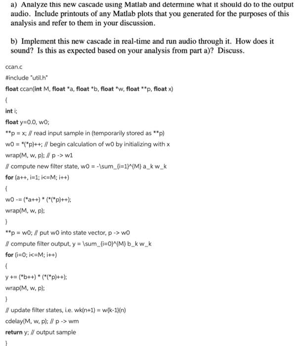 Solved 1. Consider the filter whose transfer function is | Chegg.com