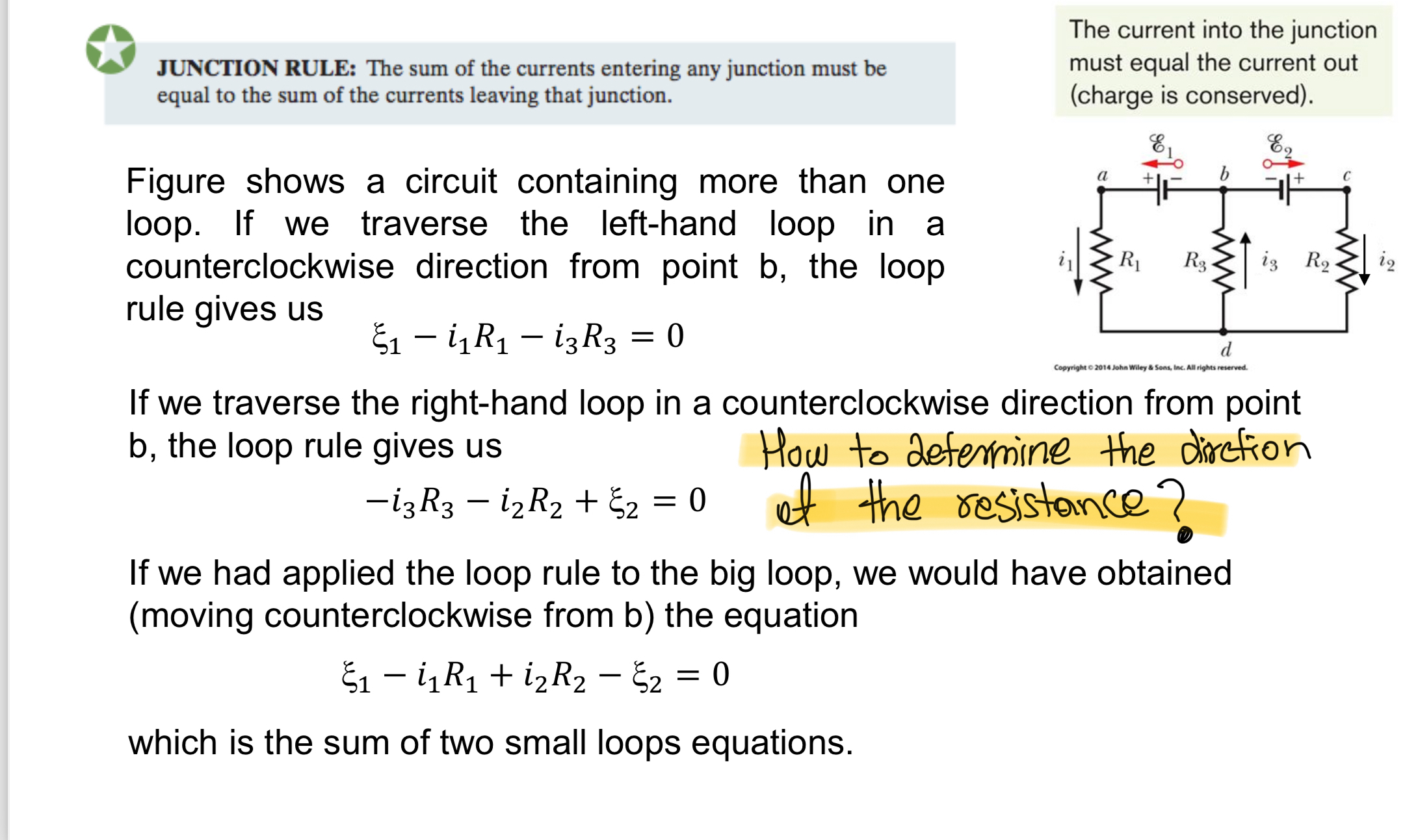 Solved JUNCTION RULE: The sum of the currents entering any | Chegg.com
