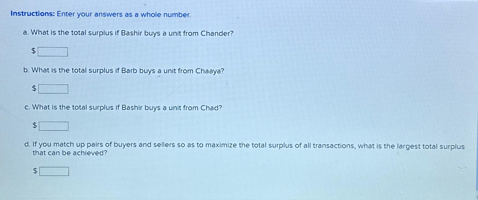 Solved Instructions: Enter your answers as a whole number.a. | Chegg.com