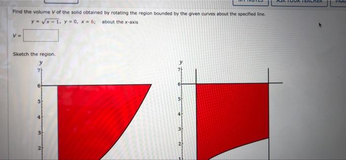 Solved 1:06 3 HO webassign.net all Find the volume V of the | Chegg.com