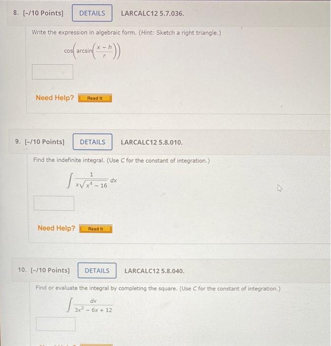 Solved Write the expression in algebraic form. (Hint: Sketch | Chegg.com