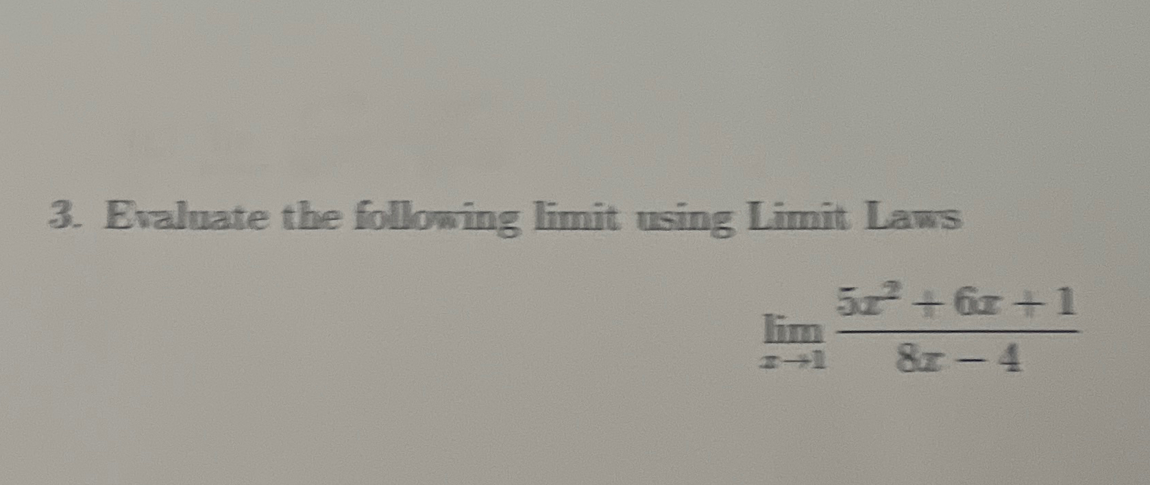 Solved Evaluate the following limit using Limit | Chegg.com