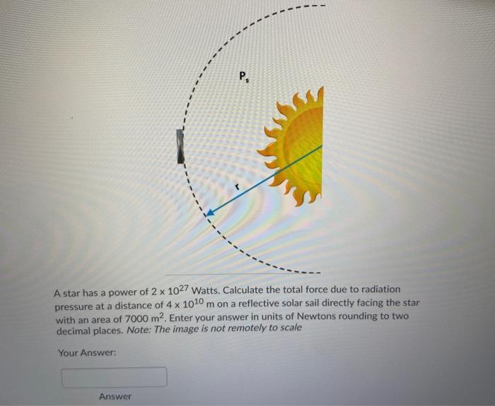 Solved P, A star has a power of 2 x 1027 Watts. Calculate | Chegg.com