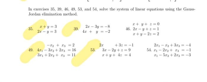 Solved In exercises 35,39,46,49,53, and 54 , solve the | Chegg.com