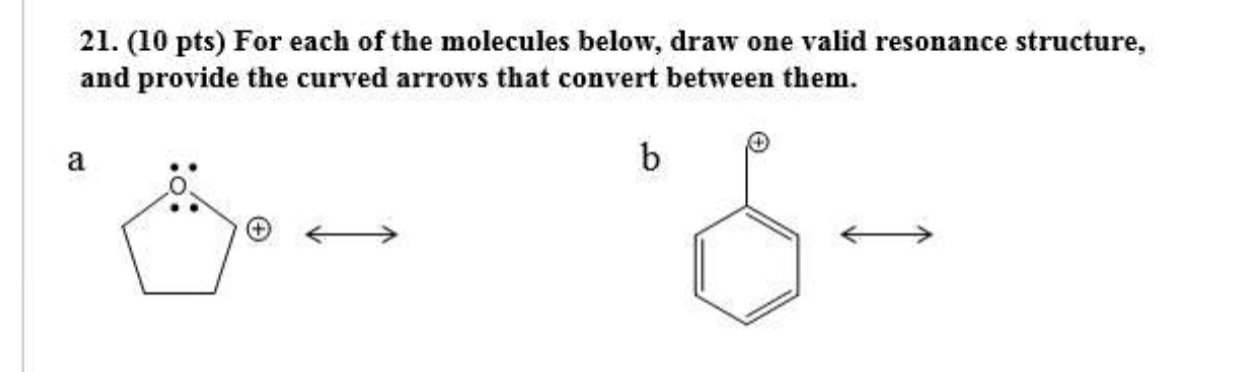 Solved ( 10 ﻿pts ) ﻿For each of the molecules below, draw | Chegg.com