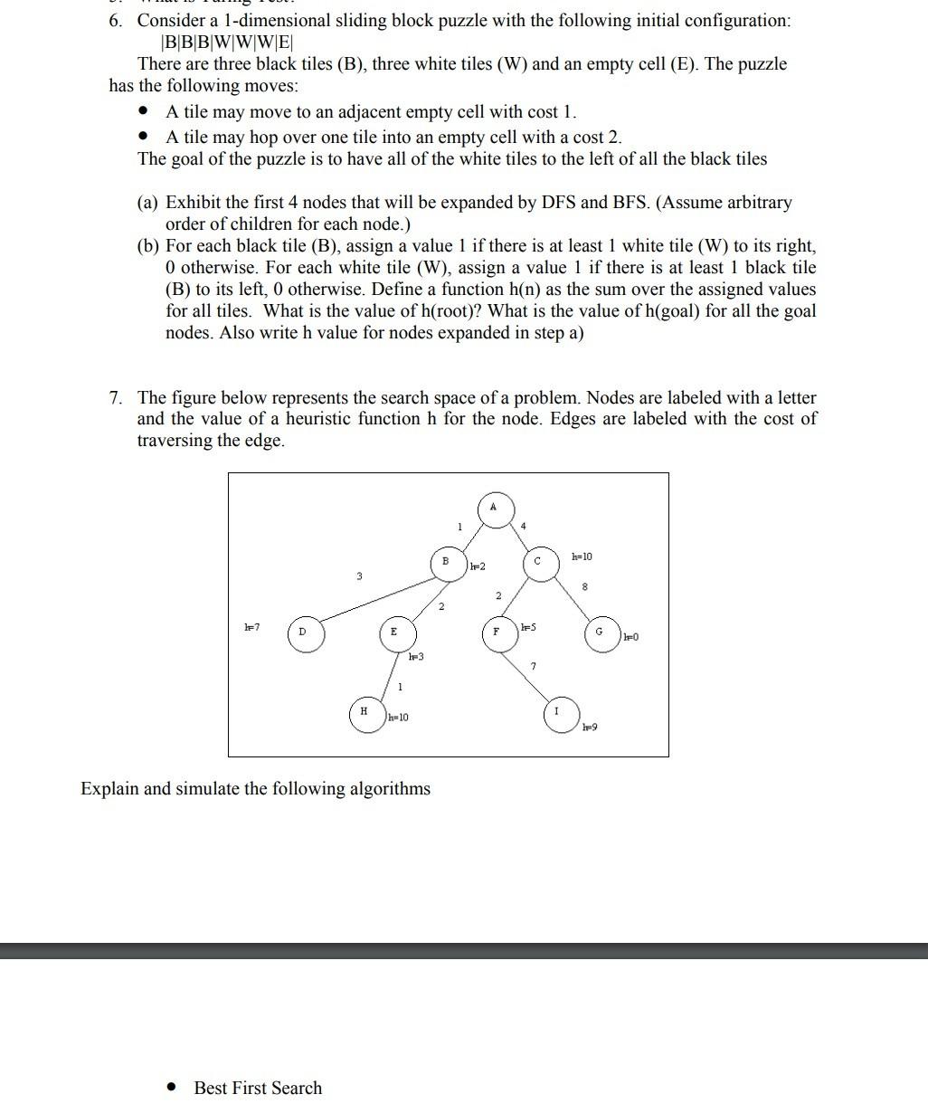 6. Consider a 1-dimensional sliding block puzzle with | Chegg.com