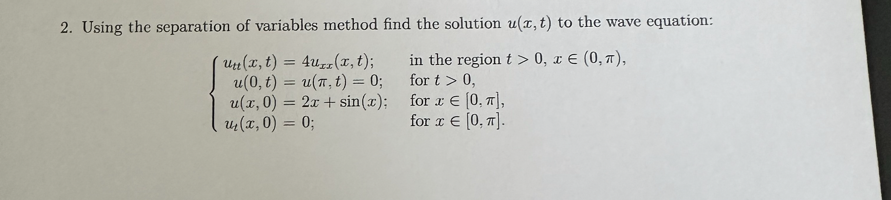 Solved Using the separation of variables method find the | Chegg.com