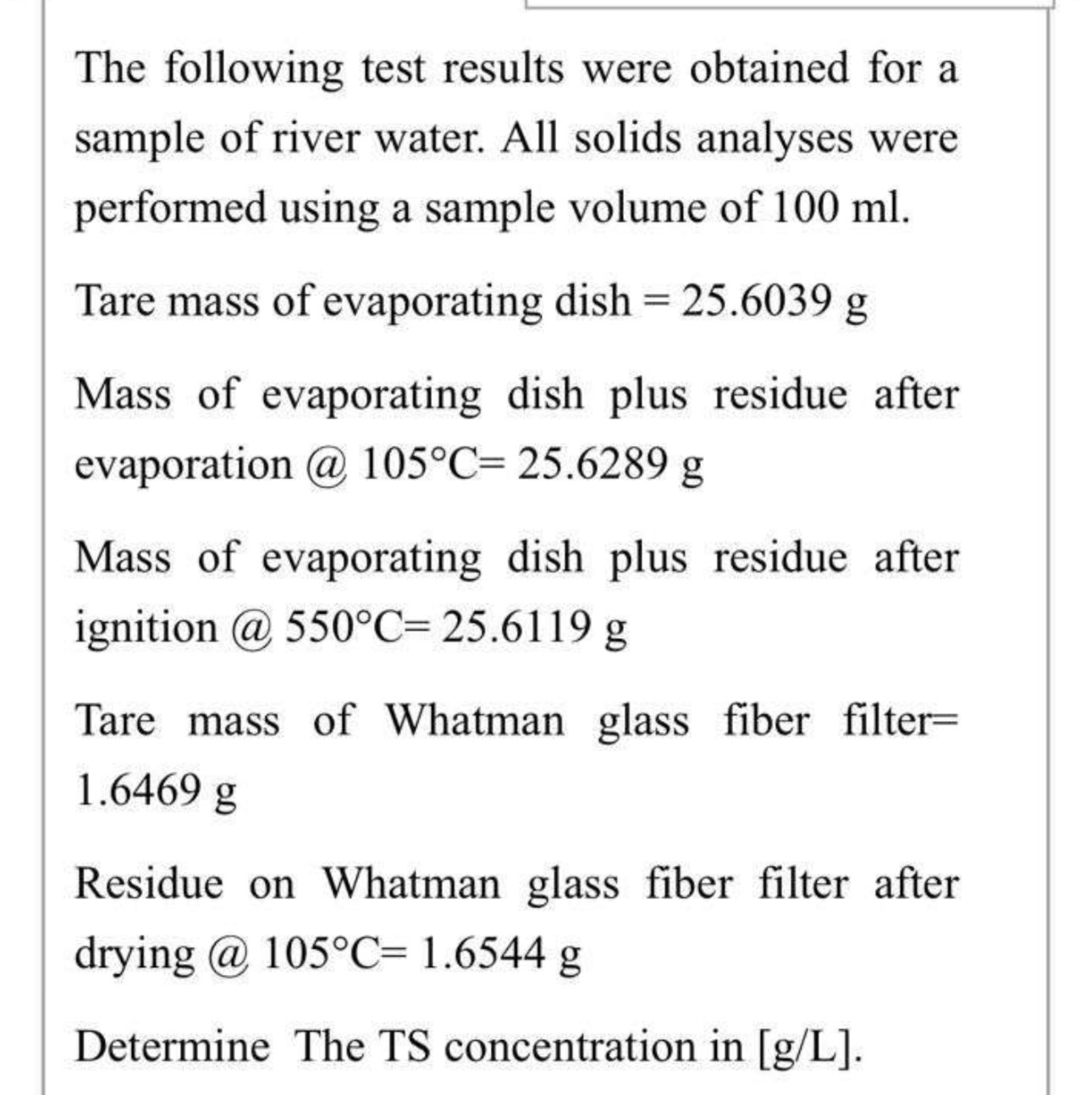 Solved The following test results were obtained for a sample | Chegg.com