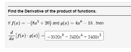 Solved Find the Derivative of the product of functions.If | Chegg.com