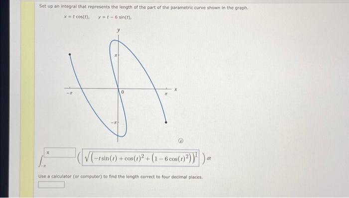 Solved Set up an integral that represents the length of the | Chegg.com