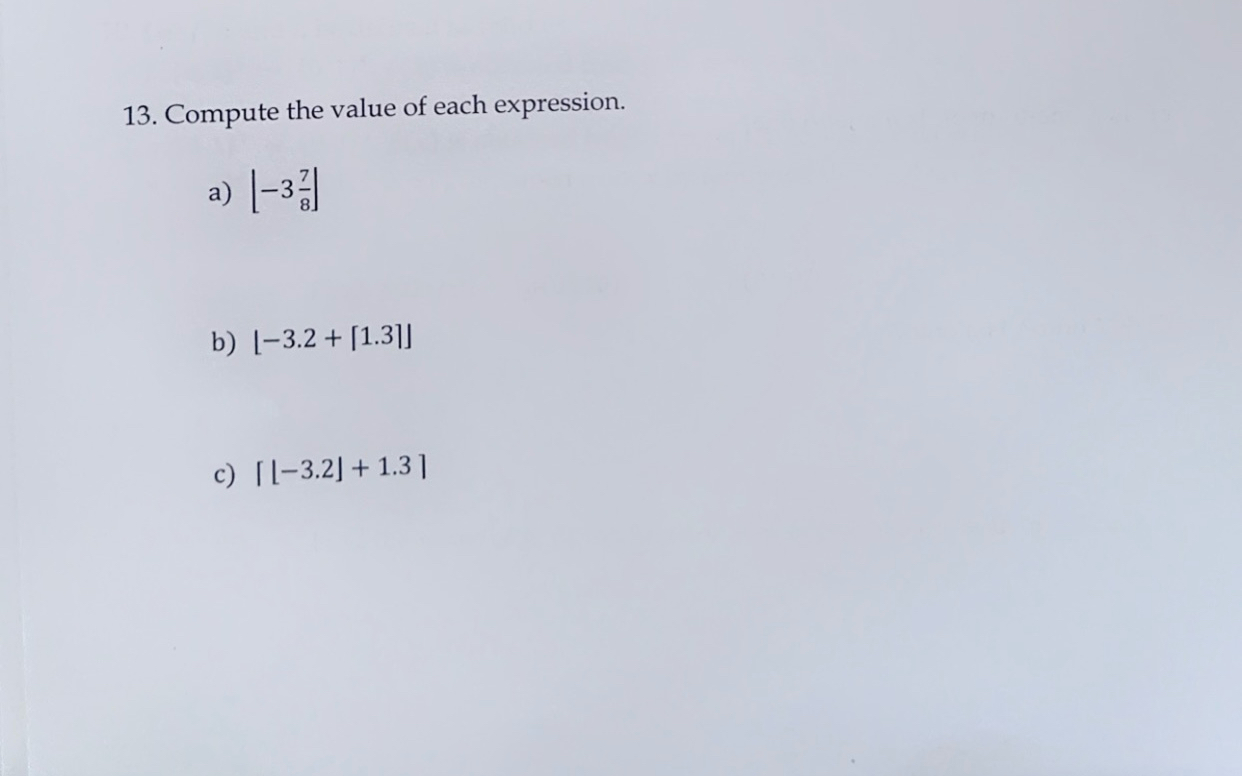 Solved Compute the value of each | Chegg.com
