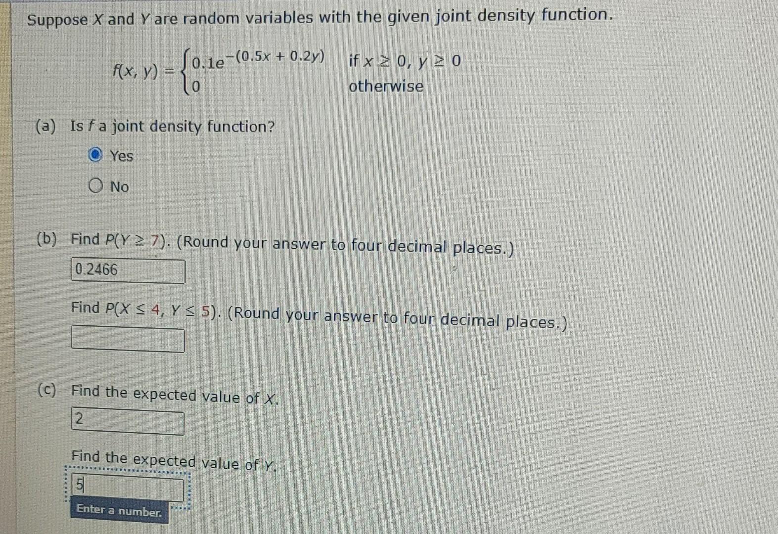 Solved Suppose X and Y are random variables with the given | Chegg.com