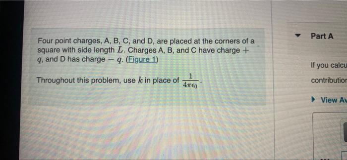 Solved Four point charges, A, B, C, and D, are placed at the | Chegg.com