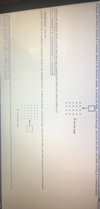Solved A square wire loop is moving at a constant speed in | Chegg.com