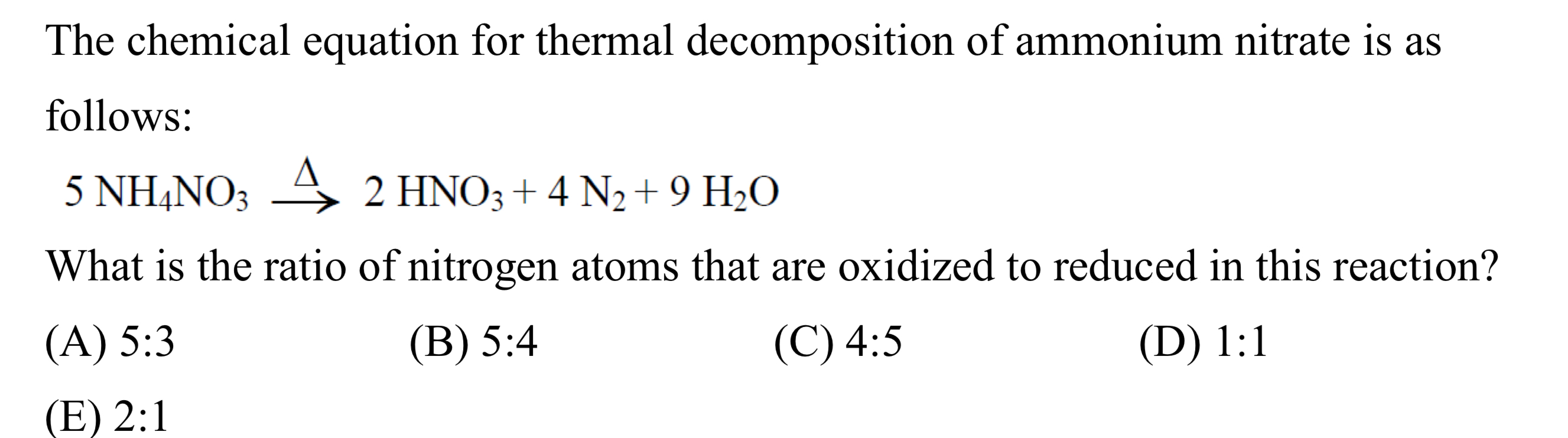 Solved The chemical equation for thermal decomposition of | Chegg.com