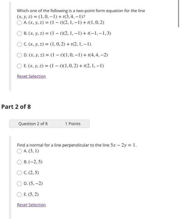 Solved Which one of the following is a two-point form | Chegg.com