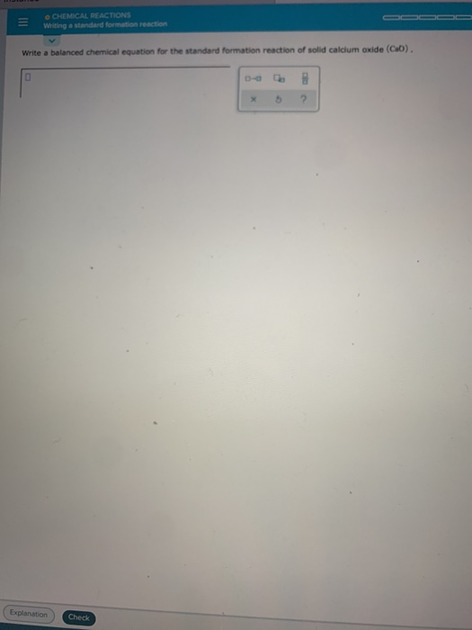 Solved III CHEMICAL REACTIONS Writing a standard formation | Chegg.com