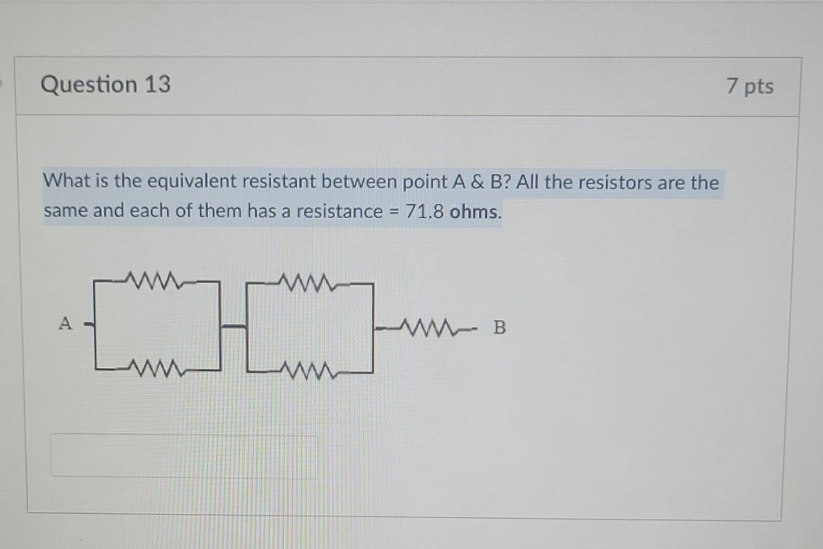 Solved What is the equivalent resistant between point A&B ? | Chegg.com