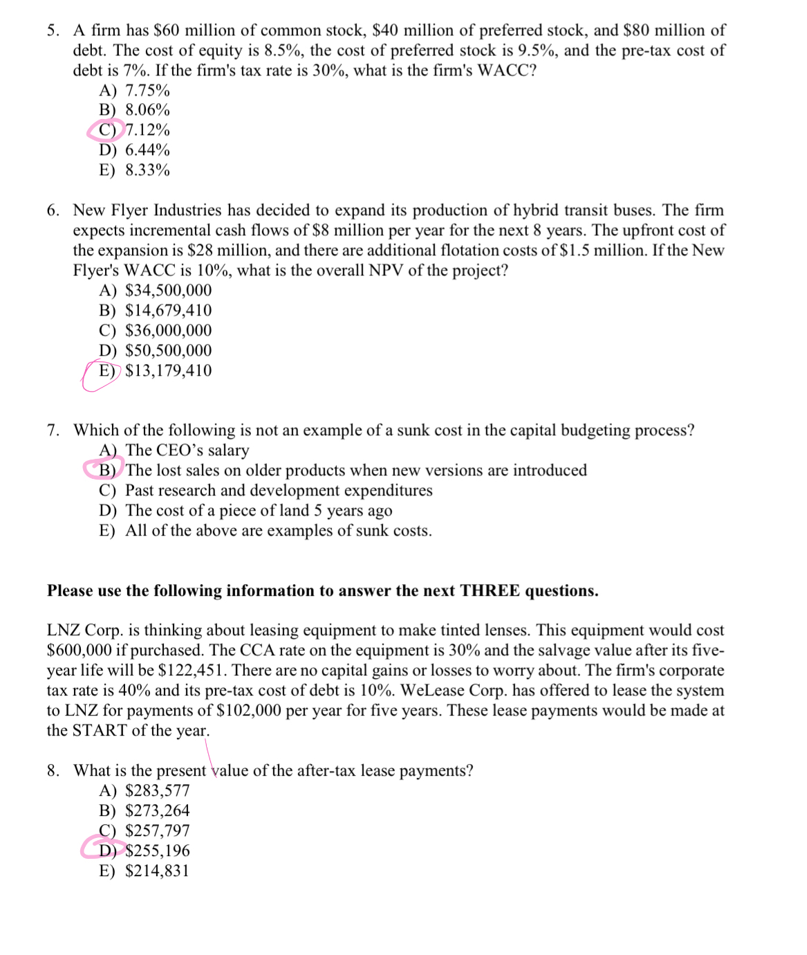 Solved Please show the formulas on how to find these answers | Chegg.com