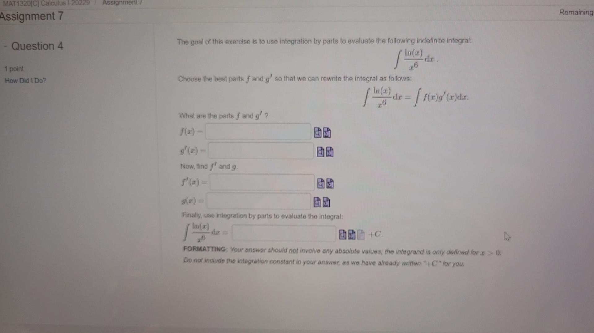 Solved The goal of this exercise is to use integration by | Chegg.com
